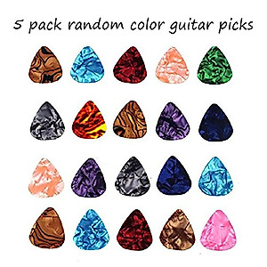Guitar Mount Wall Hanger Stand Ukulele Wall Hook Keep Holder Mount Display 2 Pack with Guitar Picks Violin Wall Stand Mandolin Rack Bracket Bass Accessories Easy to Install(5 pack guitar picks)