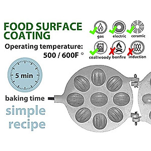 Walnut Cookie Mold (Oreshek) Maker 9 Halves Nuts Big Oreshki Russian Soviet Cookies Pastry
