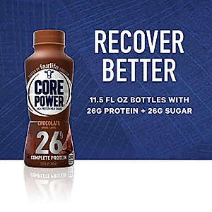 Core Power Fairlife 26g Protein Milk Shakes, Ready To Drink for Workout Recovery, Chocolate, 11.5 Fl Oz (Pack of 12)