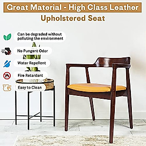 LUCKYERMORE Mid Century Dining Chair, Premium Solid Wood Accent Chair for Living Room Bedroom, Fire Retardant & Water Repellent Armchair, Come Assembled