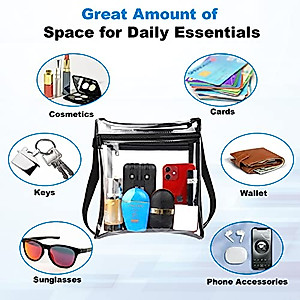 Youshuo Clear Bag Stadium Approved - Clear Purse with Inner Pocket for Concerts, Festivals, Sports Events