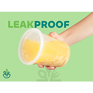 JoyServe Deli Food Containers with Lids - (48 Sets) 24-32 Oz Quart Size & 24-16 Oz Pint Size Airtight Food Storage Takeout Meal Prep Containers with 54 Lids, BPA-Free, Dishwasher, Microwave Safe