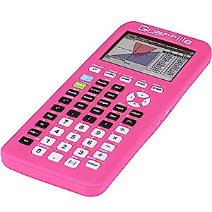Guerrilla Silicone Case for Texas Instruments TI-84 Plus CE Color Edition Graphing Calculator With Screen protector and Graphing Ruler, Pink
