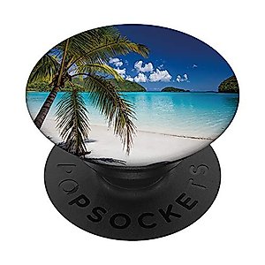 Tropical Beach Palm Tree Ocean Getaway Vacation PopSockets Swappable PopGrip