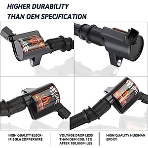 CarBole High Performance Coil Pack For F150 F250 F350 5.4L 4.6L V8 DG508, Ignition Coil For 1997-2014 Ford Crown Victoria E150 E250 Expedition Mustang Lincoln (Pack of 8pcs)