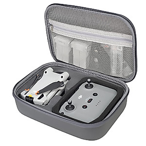 Anbee Mini 3 Pro Carrying Case, Hard Shell PU Leather Rainproof Storage Bag Travel Box Compatible with DJI Mini 3 Pro RC Quadcopter