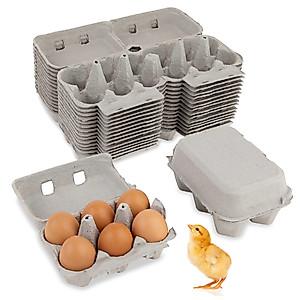 Stock Your Home Split Apart Egg Cartons (15 Pack) - One Dozen Egg Cartons - Splits in Half Dozen Egg Cartons - Holds 180 Total Eggs - Eco-Friendly Egg Containers - 30 Labels for Writing Sell by Date