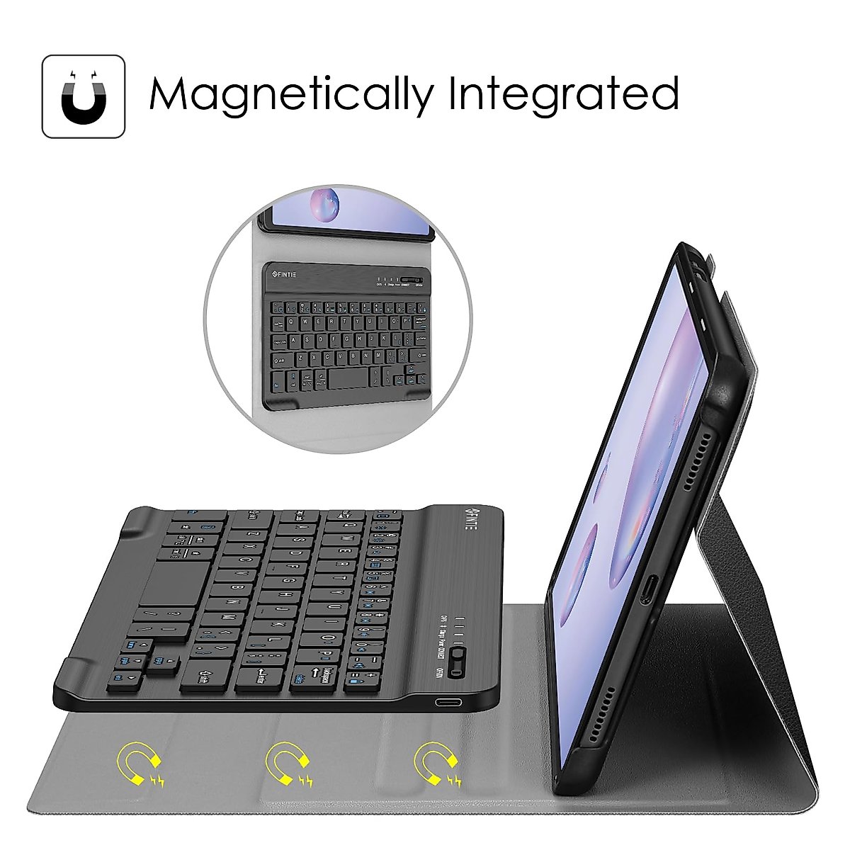 FINTIE Keyboard Case for Samsung Galaxy Tab A 8.4 2020 Model SM-T307, Slim Shell Lightweight Stand Cover with Detachable Wireless Bluetooth Keyboard, Black