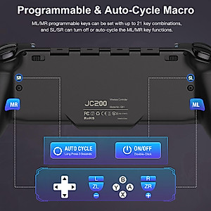 Spican Switch Controllers for Nintendo Switch/Switch OLED Controller, Switch Wireless Pro Controller One-Piece Joypad, Full-Size Ergonomic Handheld Mode Controller Gamepads Standard Controllers