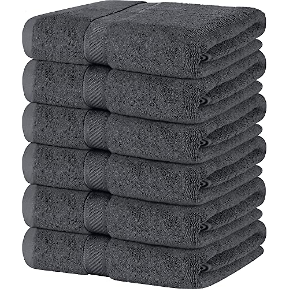 Utopia Towels [6 Pack] Bath Towel Set, 100% Ring Spun Cotton (24 x 48 Inches) Medium Lightweight and Highly Absorbent Quick Drying , Premium Towels for Hotel, Spa and Bathroom (Grey)