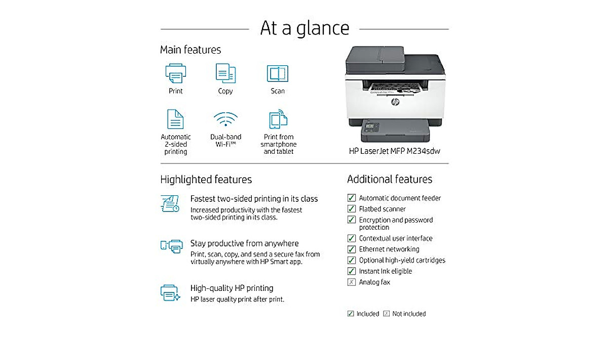 HP LaserJet MFP M234sdw Wireless All-in-One Printer