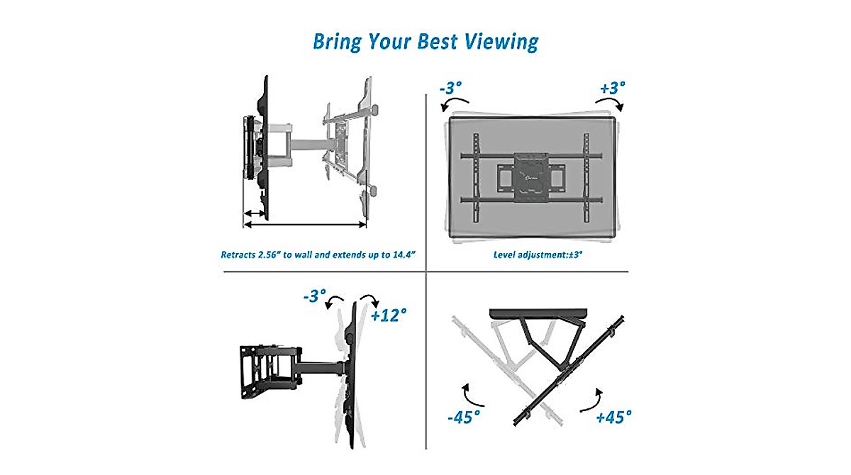 EVERVIEW Full Motion TV Wall Mount for 37-75" TVs