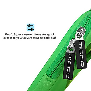 MoKo Fire HD 10 Inch Kids Tablet Sleeve Case Bag, [Shock-Proof] Zipper Handle Pouch Portable Neoprene Case Cover fits Fire HD 10 Plus 2021, Fire HD 10 Kids & Pro 2021 - Dinosaur Green