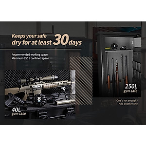 SILENT DRY Renewable Small Safe Dehumidifier Block, Rechargeable Portable Moisture Absorbers for Gun Accessories/Closet/Cabinet/Camera, up to 40L, 1 Pieces, Mine