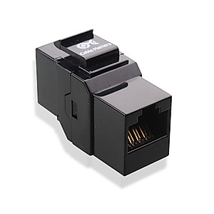 Cable Matters [UL Listed] 5-Pack 10Gbps Cat6 Keystone Coupler, RJ45 Keystone Jack Coupler/Ethernet Female to Female Keystone Jack in Black for Patch Panel, Wall Plate