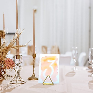 MUMIAO 40 Pack Place Card Holders - Table Number Holder Stands Wedding Seating Labels Placecard Clips | Name Setting Place Card Holders | Photo Picture Cards Display Stand for Party (Gold)