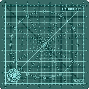 Calibre Art Rotating Self Healing Cutting Mat 8x8 (7" grids), Perfect for Quilting & Art Projects