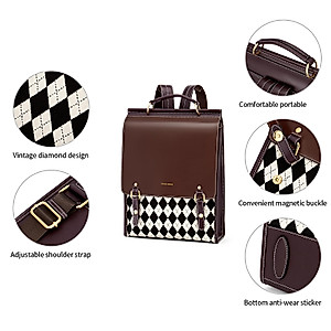 Cnoles Leather Backpack Purse For Women Fashion Ladies Vintage Bag Casual College Travel Backpacks Large bags Brown