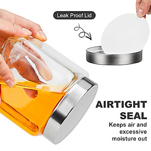 Wide Mouth Glass Mason Jars 48 oz, [4 Pack] Canning Jars with Airtight Lids, Food Storage Containers for Overnight Oats, Jam, Jelly, Honey, Beans, Spice, Coffee Kitchen Pantry