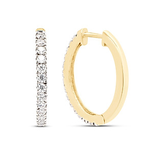 SAVEARTH DIAMONDS 1 1/10 ct.t.w Round Cut Lab Created G-H Color Moissanite Diamond Hoop Earrings In 14K Yellow Gold Over Sterling Silver Jewelry For Women Engagement Wedding, (1.10 Cttw, VVS1 Clarity)