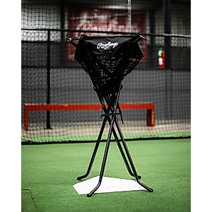 Rawlings | Ball Caddy | Holds 100+ Baseballs / 50+ Softballs | Includes Stand & Net Bag,Black