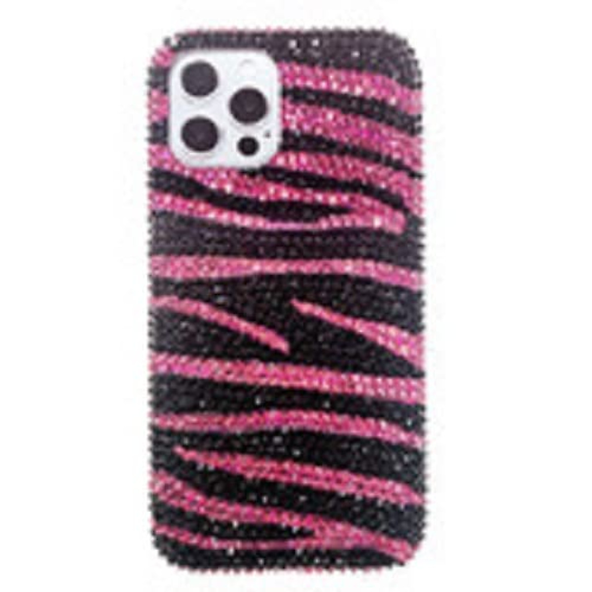 Crystal Rhinestone Phone Cases Bling Sparkle Phone Cases Fuchsia/Black Strips Zebra crystal Phone Cases Customize Gifts