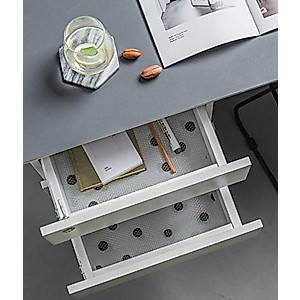 Shelf Liner for Kitchen Cabinets Non-Adhesive Polka Dot Drawer Liner Non-Slip Refrigerator Liner Waterproof Fridge Pad Cupboard Mat Easy Placemats, Ideal for Wire Pantry Bathroom, 17.7"× 47.2"