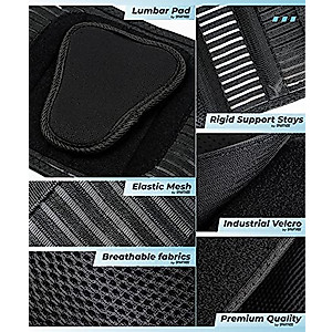 Sparthos Back Brace Immediate Relief from Back Pain, Herniated Disc, Sciatica, Scoliosis and more! - Breathable Mesh Design with Lumbar Pad- Adjustable Support Straps- Lower Back Belt- Size Large