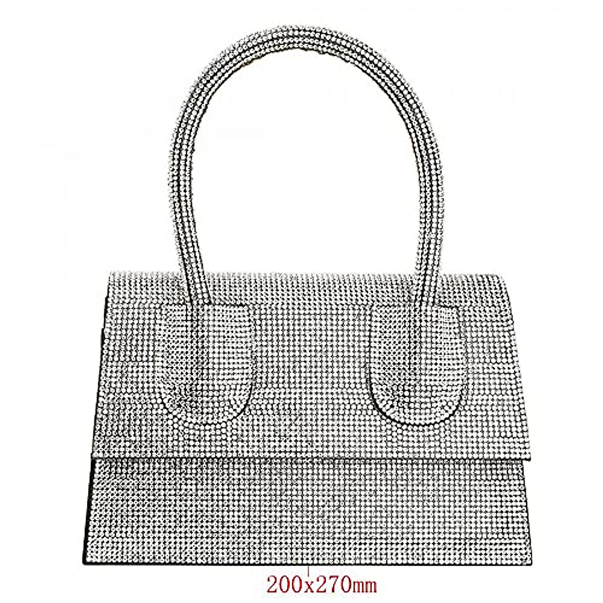 Women's Top Handle Clutch Bags Classy Stylish Sparkly Beaded Clutch Bag/Handbag/Chain Crossbody bag- Evening/Party/Travel/Work (Silver)