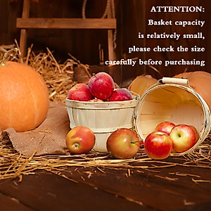 ZILAMGOO 2 Pack Round Wooden Baskets with Handles, Wooden Fruit Bucket, Bushel Baskets for Fruit and Vegetables, Decorating for Party, Birthdays, Holiday