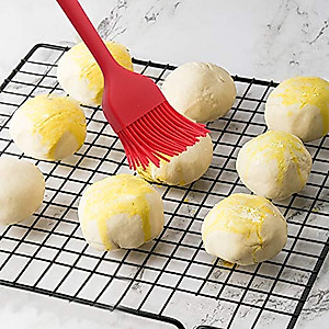 KUFUNG Silicon Basting Brushes, Heat Resistant Pastry Brushes, Spread Oil Butter Sauce Marinades for BBQ Grill Barbeque & Kitchen Baking, Cooking (M, Cherry Red)