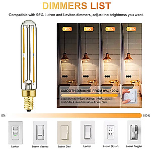 Leools LED Bulb Dimmable 6W Equal Soft White 3000K T6 T6.5 E12 Candelabra Bulb 60 watt for Chandeliers,Ceiling Fan,Pendant,Wall sconces AC120V 600LM e12 Light Bulb 6Pack