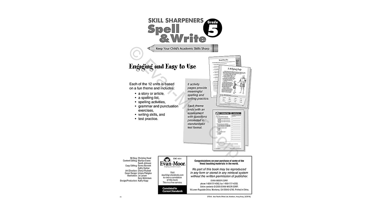 Skill Sharpeners Spell & Write Grade 5 - Engaging Language Arts Resource