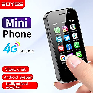 Soyes XS14Pro Mini 4G Smartphone 3.0 Inch Quad Core Dual Sim Ultra Thin Unlocked Card Mobile Phone WiFi Bluetooth Hotspot Student Pocket Cellphone (Black 2GB RAM 16GB ROM)