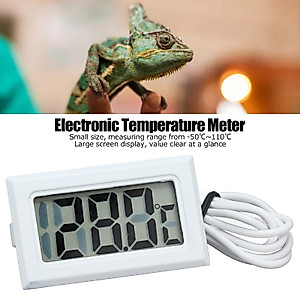 Entatial Electronic Digital Thermostat, 2s Refresh Mini 2Pcs Refrigerator Temperature Meter for Garden for Aquarium(White*2)