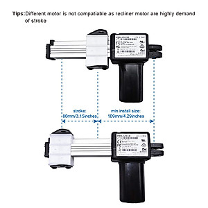 Okin JLDQ-12B Part JLDQ.12.109.80 Power Recliner Lift Chairs Motor Actuator Replacement