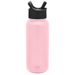 Simple Modern Water Bottle with Straw Lid Vacuum Insulated Stainless Steel Metal Thermos Bottles | Reusable Leak Proof BPA-Free Flask for Gym, Travel, Sports | Summit Collection | 32oz, Blush