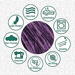 BYTIDE Pom Pom Throw Blankets Couch Cover Flannel Fleece Throw with Pompom Fringe Tassels, Plush Fluffy Cozy Warm Soft Lightweight Throw for Couch Sofa Bed Chair, 60" x 80", Dark Purple