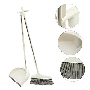 Ipetboom 1 Set Metal Broom Set Broom Office Plastic Dustpan Broom Dustpan Broom Dustpan Set Simple Suite Indoor Set Household Broom and dust pan The pet Broom with Dustpan