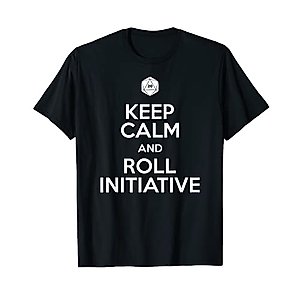 Funny Keep Calm & Roll Dungeon Dragons Dice Gaming T-Shirt