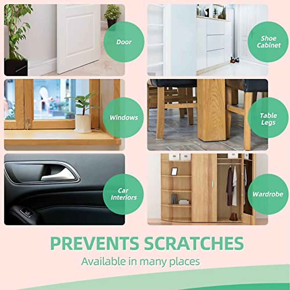 KDAOQN Door Protector from Dog Scratching, Transparent Vinyl Stickers Dog Scratch Door Protector, Custom-fit Furniture & Door Scratch-Guard Wrap, Dog Scratch Furniture Protector (79x8.3In)