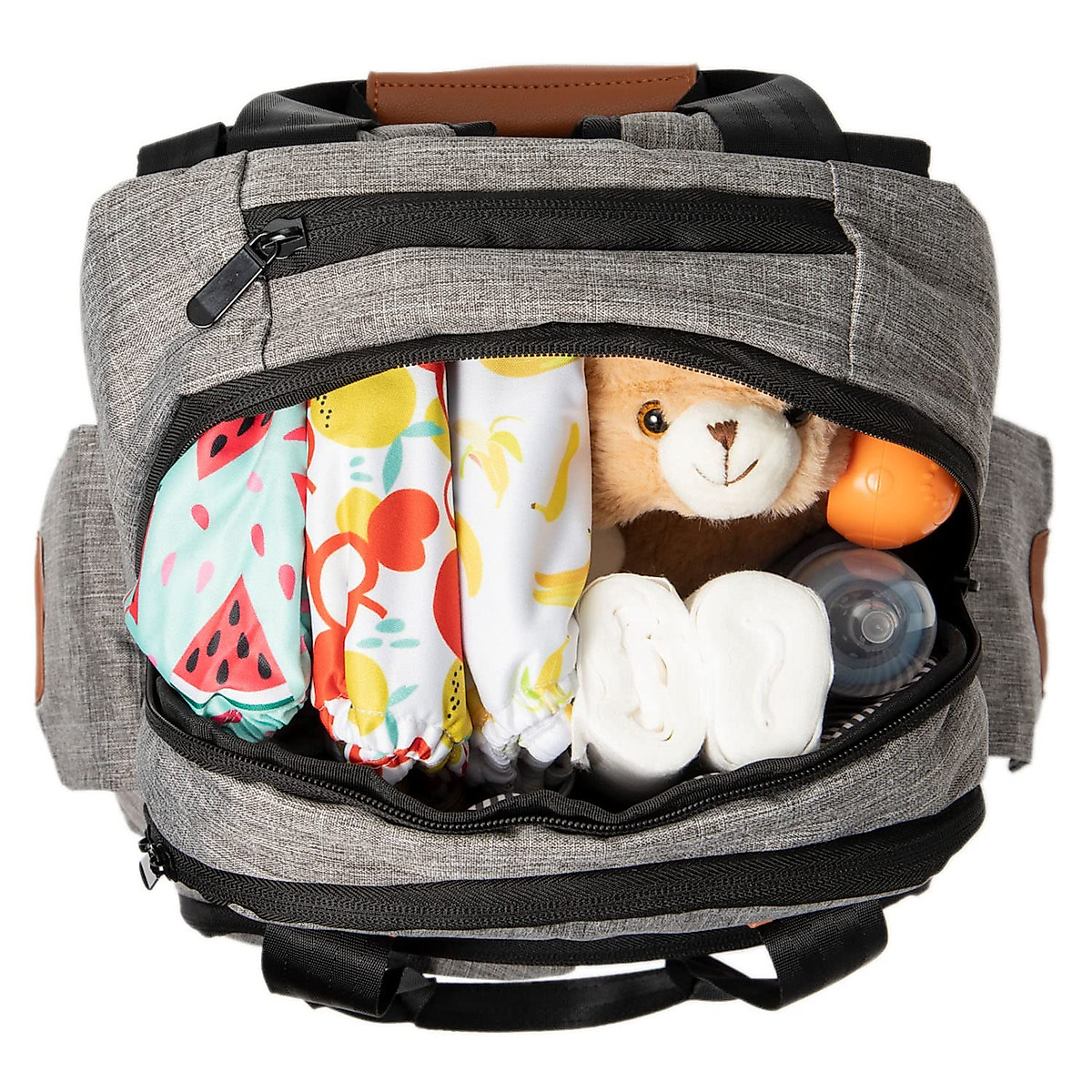 Simple Being Baby Diaper Bag Backpack, Multi-Function Travel Bag (Grey)