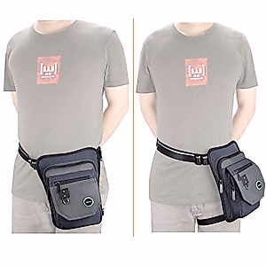 Thigh Bag, Larswon Leg Pouch Bag Thigh Pack Bag Tactical Waist Bag Motorcycle Bag (Dark Gray)