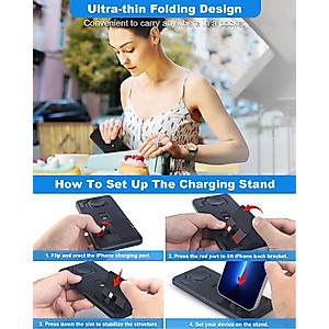 3 in 1 Charging Station for Apple Devices Foldable Charging Stand with 18W Adapter Compatible with iPhone Series AirPods Pro/3/2/1 Charging Dock for iWatch Series SE/7/6/5/4/3/2/1