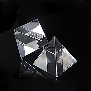Crystal Pyramid, K9 Optical Glass Prism, for Physics Teaching, Decoration,Prosperity, Positive Energy