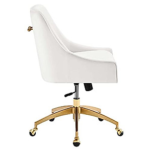 Modway Discern Performance Velvet Swivel Office Chair in White