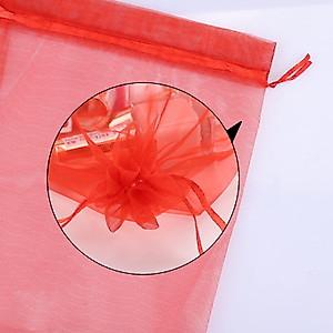 acDesign 200Pcs Premium Sheer Organza Bags 2.8"x3.6" Jewelry Gift Bags With Drawstrings for Candy Jewelry Makeup Pouches(Mix)