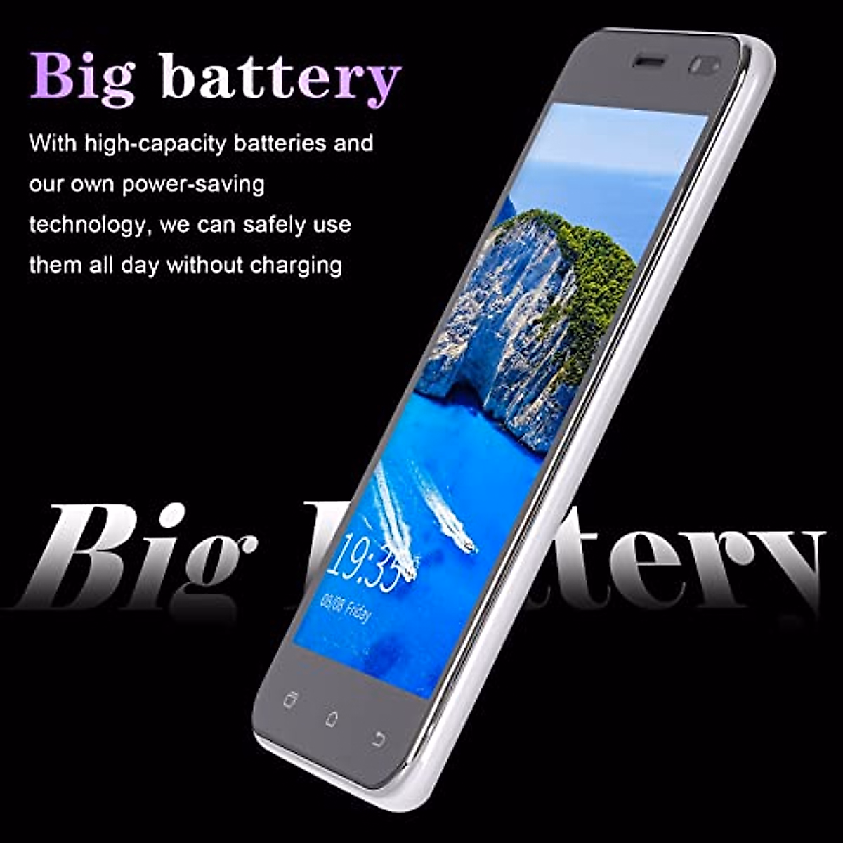 Smartphone Android Telephone, MX4 5.0INCH 3G Smartphone Deca Core 512MB ROM 4GB RAM, 2200 mAh large battery, Smartphone with Earphone, Holiday Gift for Family Friends (Black)
