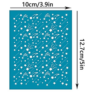 OLYCRAFT 4x5 Inch Meteor Clay Stencils Silk Screen for Polymer Clay Shooting Star Silk Screen Printing Stencils Non-Adhesive Mesh Transfer for Polymer Clay Earrings Jewelry Making