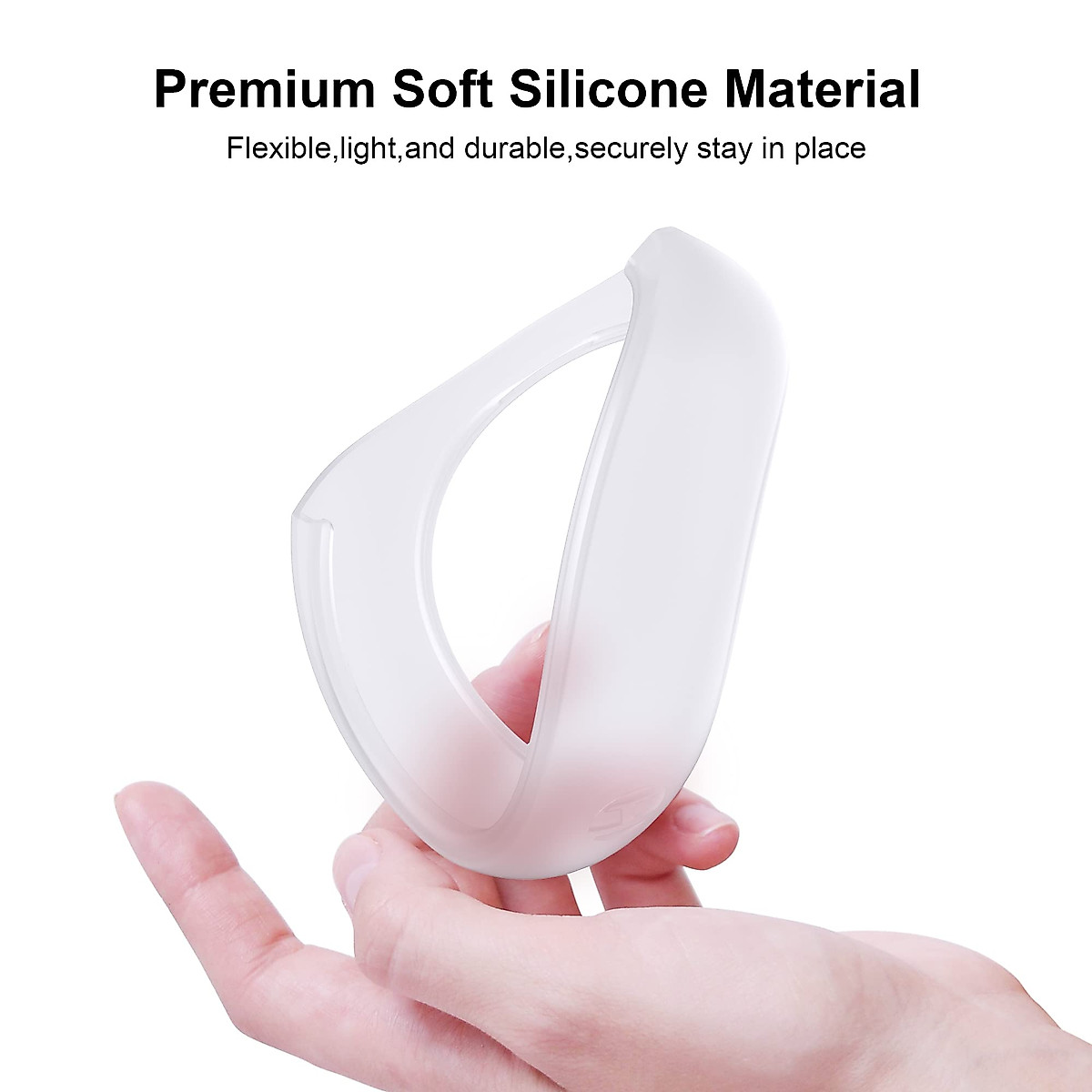 Hzlucki Halo Silicone Controller Cover Compatible with Oculus Meta Quest 2 Controller, Soft Silicone Grips Cover, 1Pair / White